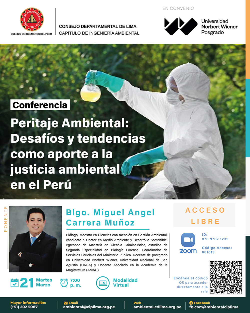 Conferencia "Peritaje Ambiental: Desafíos y tendencias como aporte a la ...