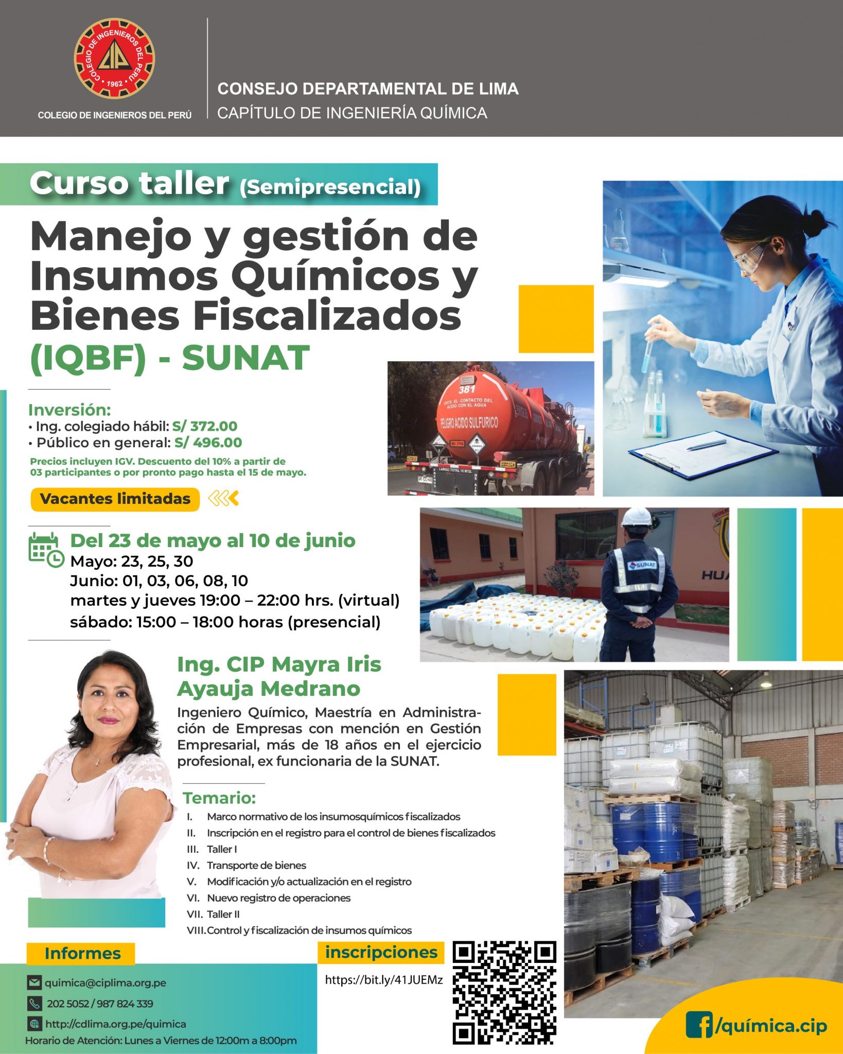 Curso Taller semi-presencial “Manejo y gestión de insumos químicos y ...