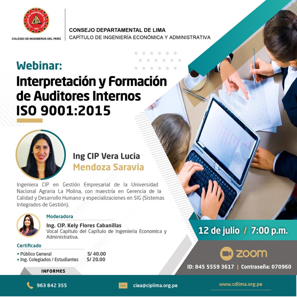 Webinar "Interpretación y Formación de Auditores Internos ISO 9001:2015 ...