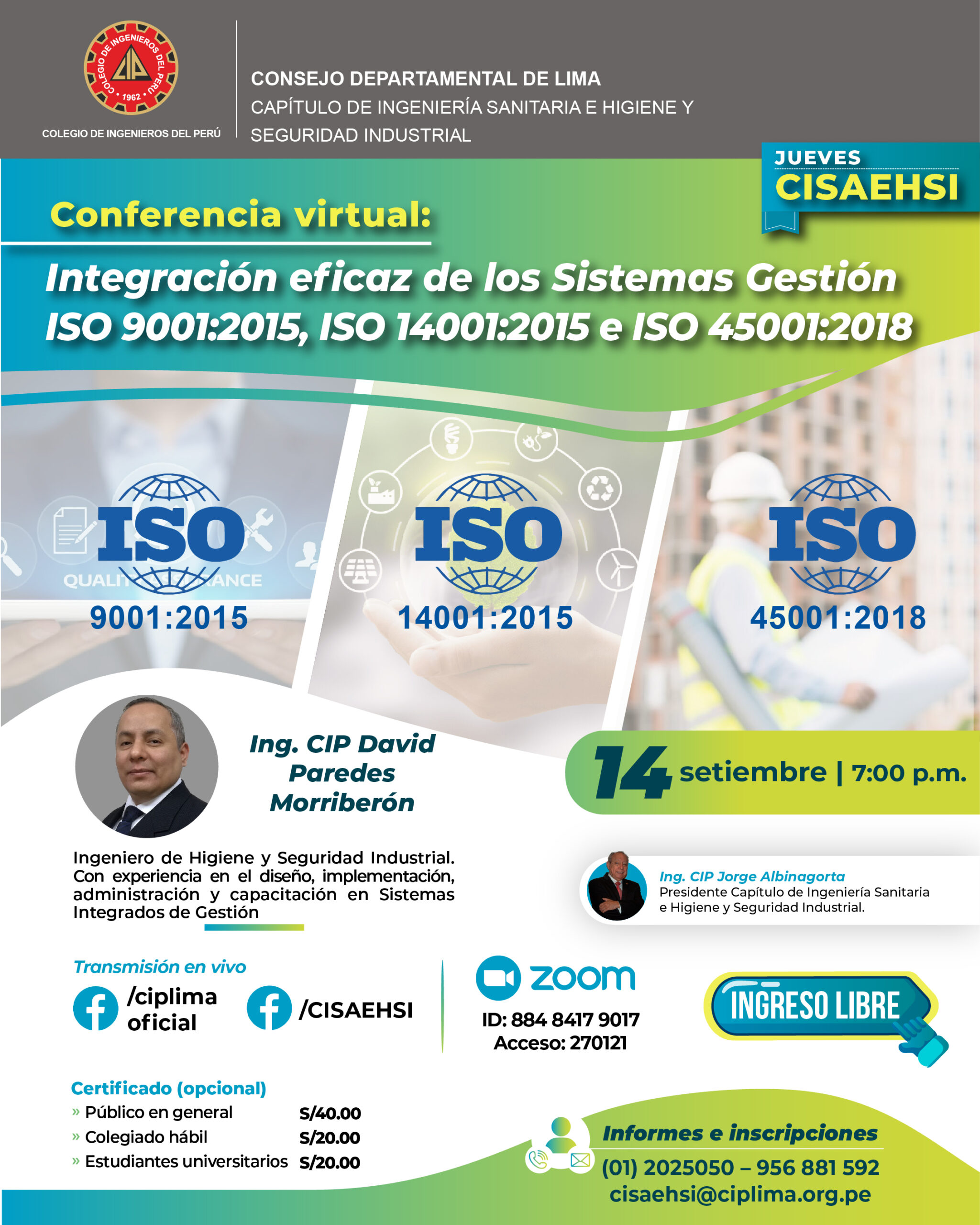 Conferencia Virtual «Integración eficaz de los Sistemas Gestión ISO ...