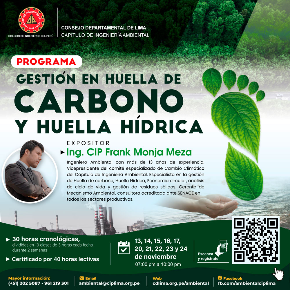Programa “Gestión en huella de carbono y huella hídrica” / Inicio: 13 ...